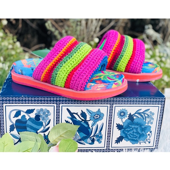 FARM Rio | Shoes | Farm Rio Blue Macaw Crochet Sandals | Poshmark